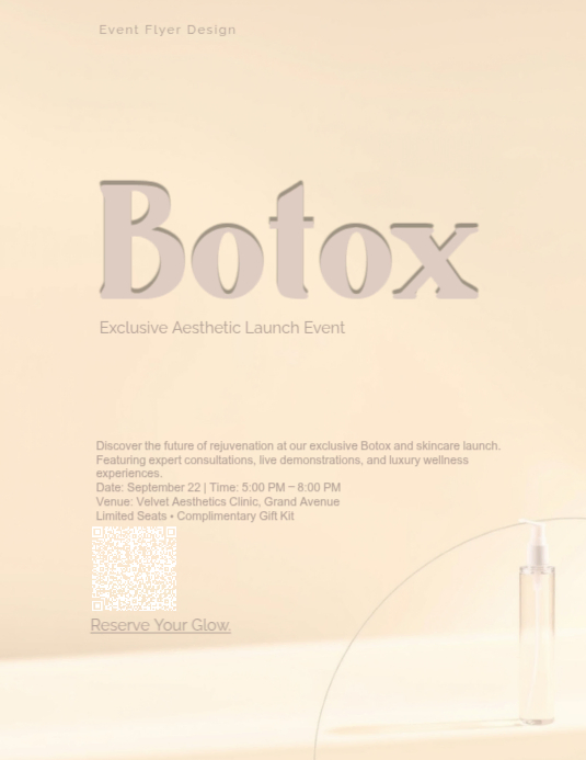 Plantilla de Minimal Editorial Botox Brand Launch Flyer Template ...