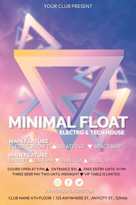 Copy of Minimal Float Music House Simple Calm Color | PosterMyWall