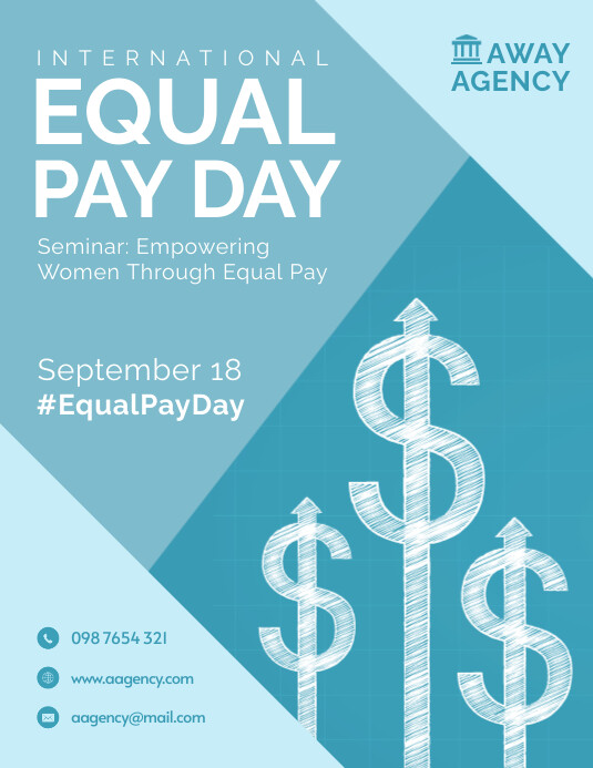 Copy of Minimal Flyer Equal Pay Day Blue | PosterMyWall