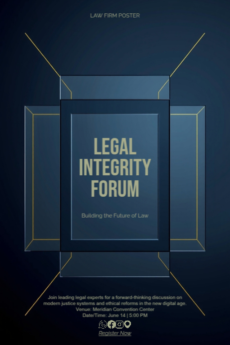 Minimal Gold Grid Law Firm Poster Template | PosterMyWall