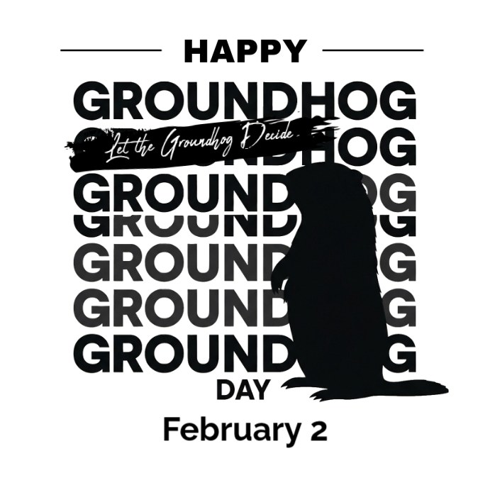 Minimal Groundhog Day Poster Template | PosterMyWall