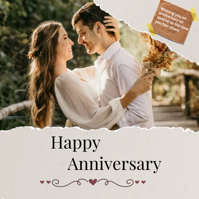 Minimal Happy Anniversary Instagram Post Templat | PosterMyWall