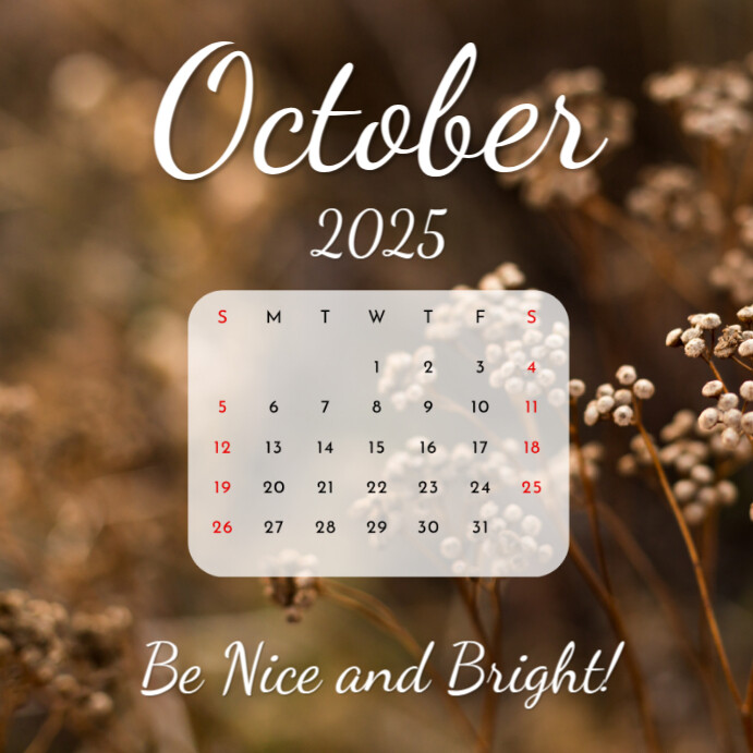 Modèle Minimal Hello October Instagram Post 2025 | PosterMyWall