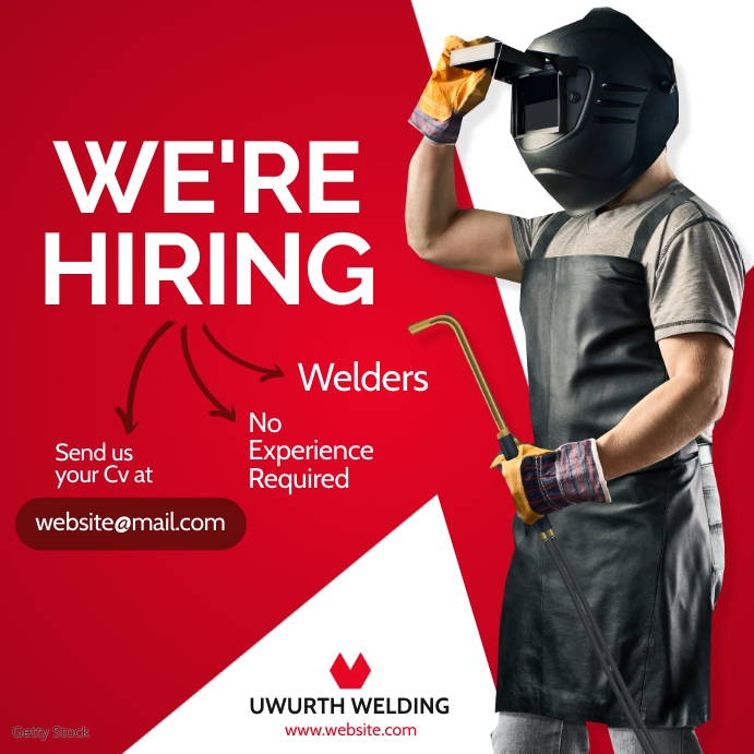 minimal hiring instagram post banner we're hi Template | PosterMyWall