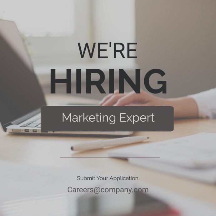 Minimal Job Vacancy Advert Instagram Post Template | PosterMyWall