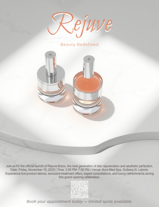 Plantilla de Minimal Luxe Botox Brand Launch Promo Flyer Design ...
