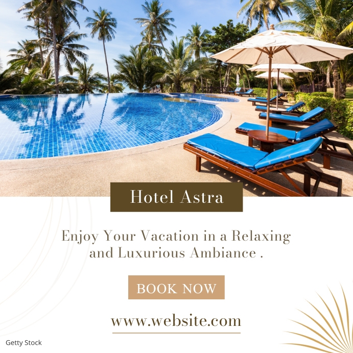 Copy of minimal luxury elegant hotel advertisement b& | PosterMyWall