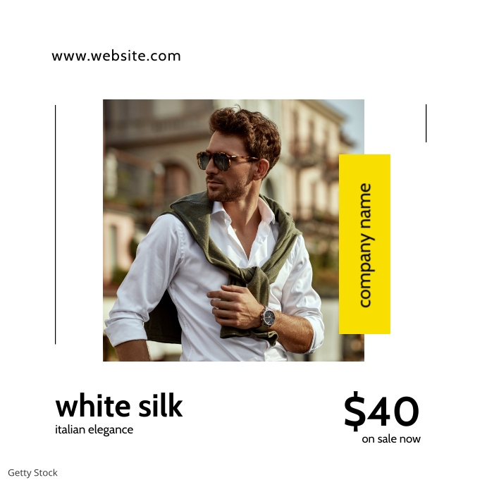 minimal male fashion retail advertising Template | PosterMyWall