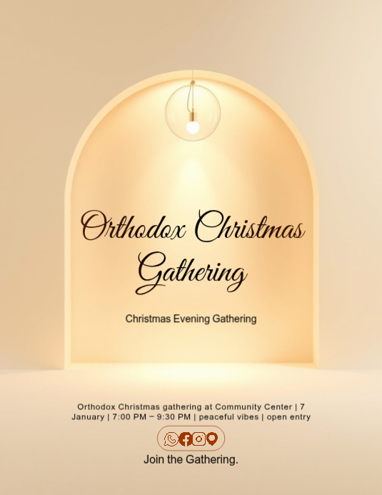Minimal Orthodox Christmas Flyer Template | PosterMyWall