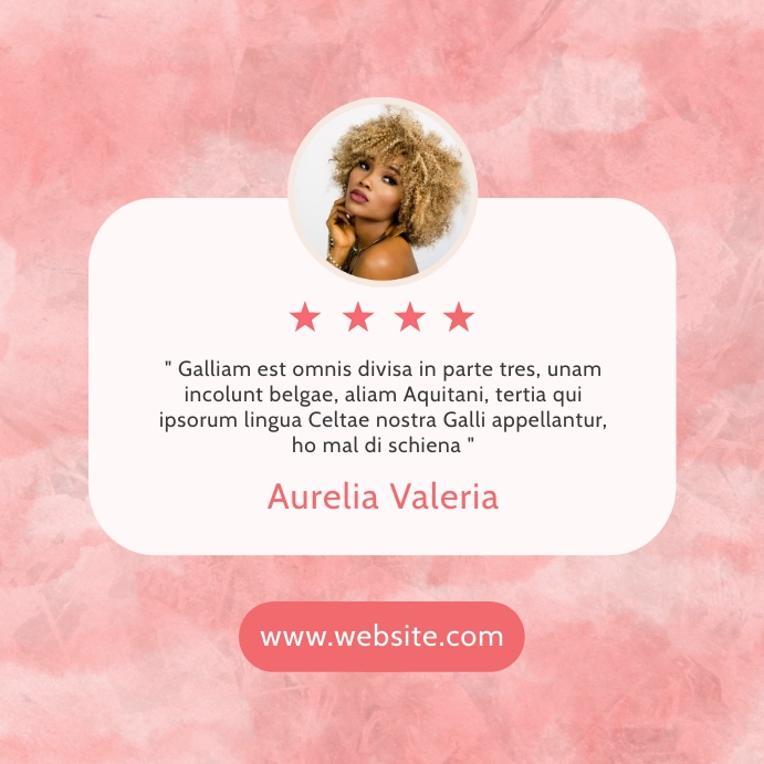 minimal pink recension customer review Template | PosterMyWall