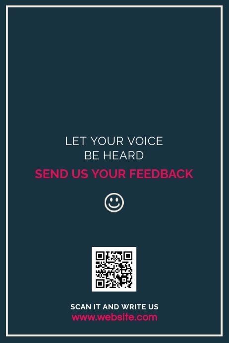 minimal poster feedback white and purple colo Template | PosterMyWall