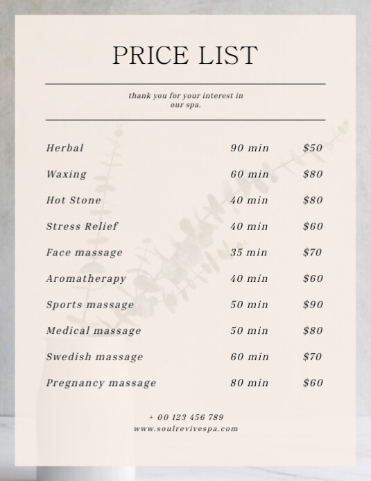 Minimal Price List Flyer Design Template | PosterMyWall