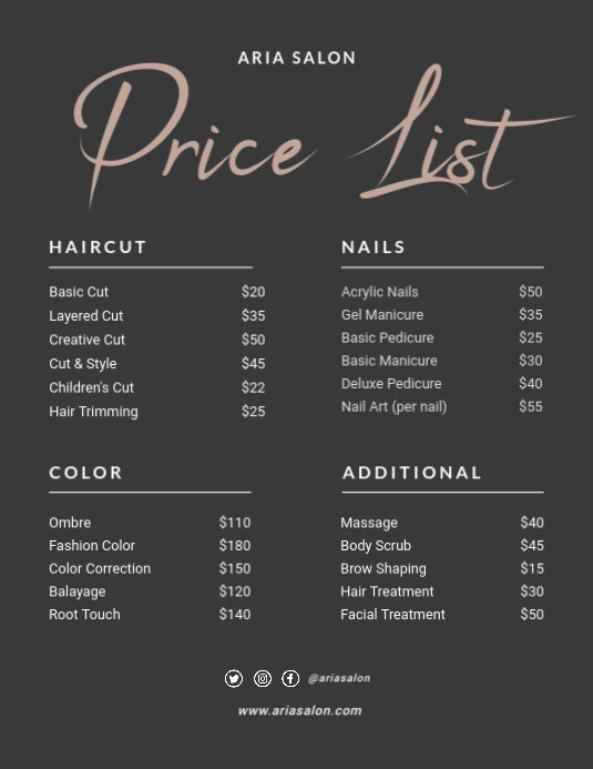 Copy of Minimal Price List Flyer Design | PosterMyWall