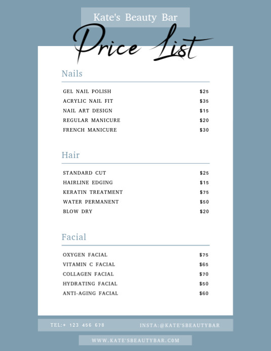 Minimal Price List Flyer Design Template | PosterMyWall