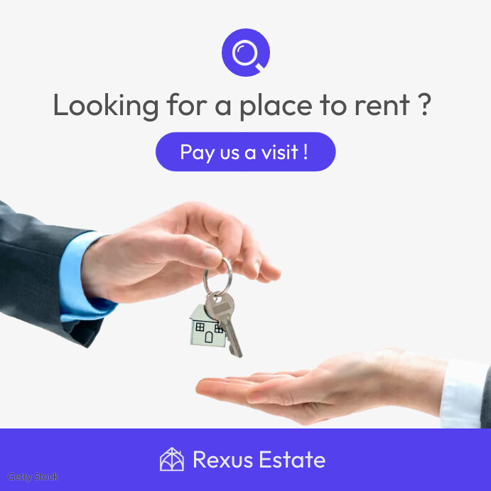 minimal real estate instagram post renting Template | PosterMyWall