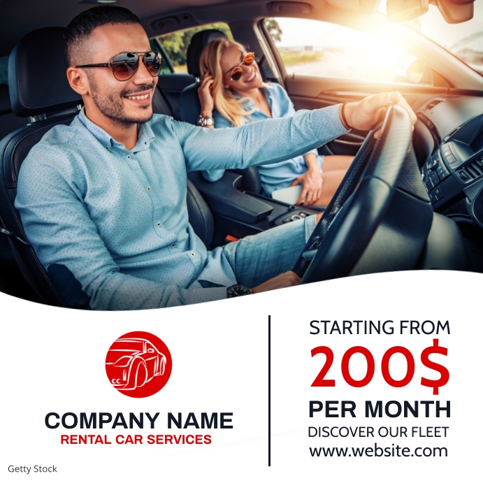 Copy of minimal rental car services instagram post ba | PosterMyWall