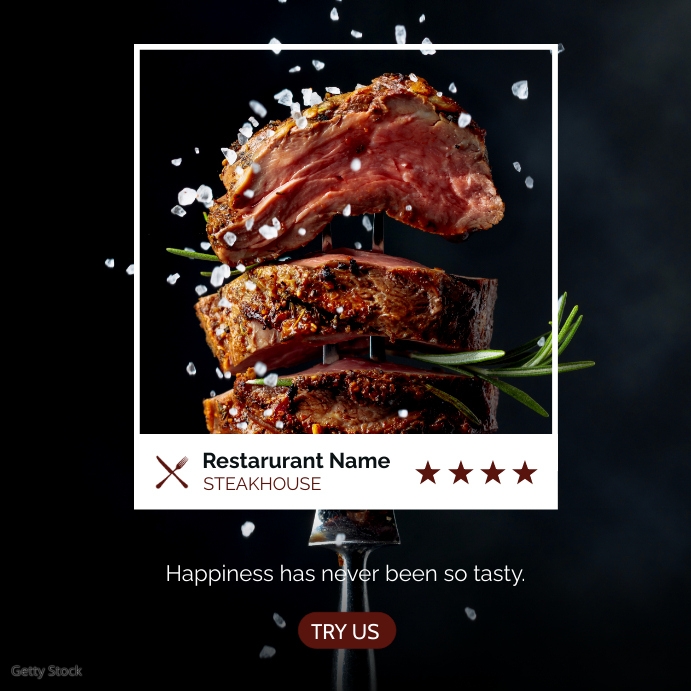 minimal restaurant burger pense instagram pos Template | PosterMyWall