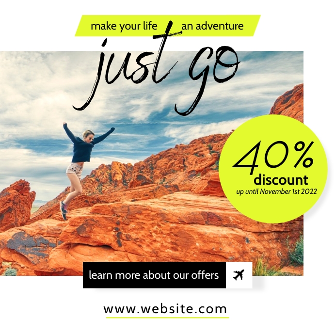 minimal square travel advertising Template | PosterMyWall