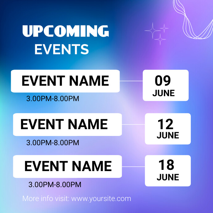 Minimal Upcoming Events Schedule Advert Template | PosterMyWall