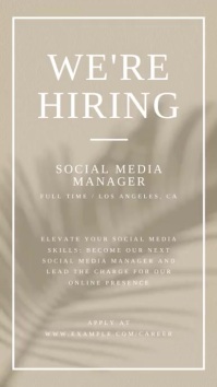 Minimal We're Hiring Instagram Story Video Ad Template | PosterMyWall