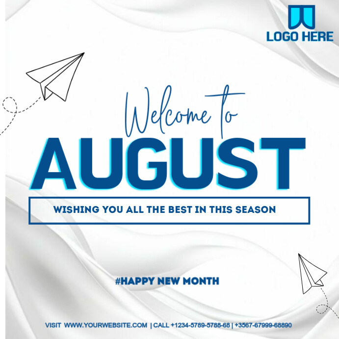 Minimal Welcome August Flyer – Clean & Editable Monthly Greeting ...