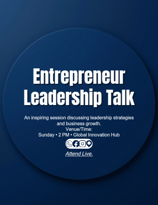Minimalist Business Flyer for Leadership Talk Template | PosterMyWall