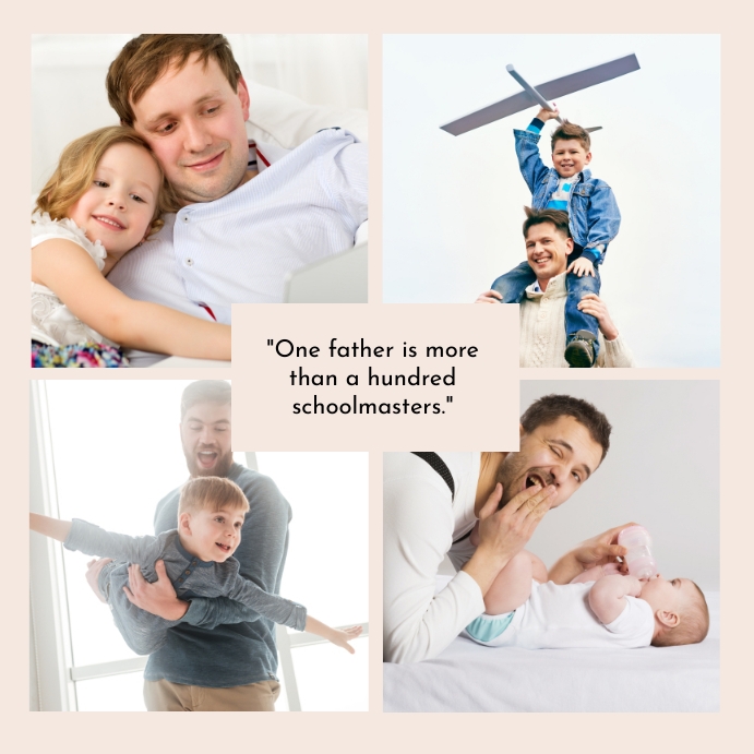 Minimalist Father's Day Photo Collage Post Template | PosterMyWall