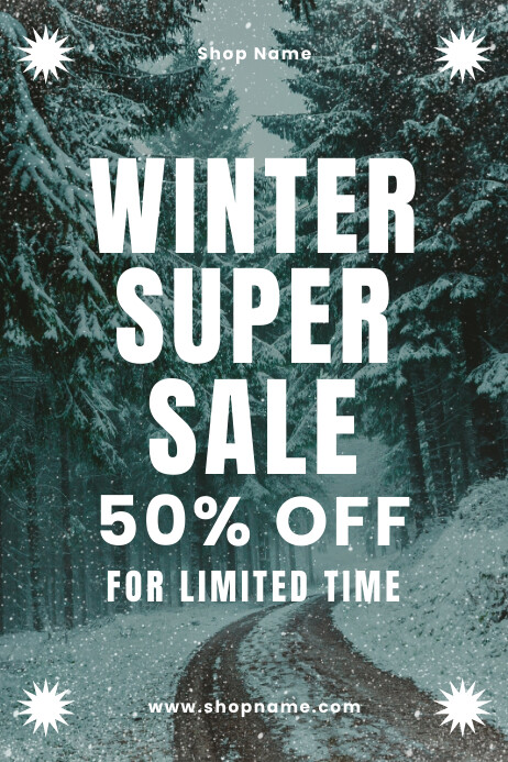 Copy of Minimalist Green White Winter Sale Poster | PosterMyWall