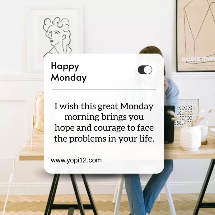 Minimalist happy Monday instagram post Template | PosterMyWall