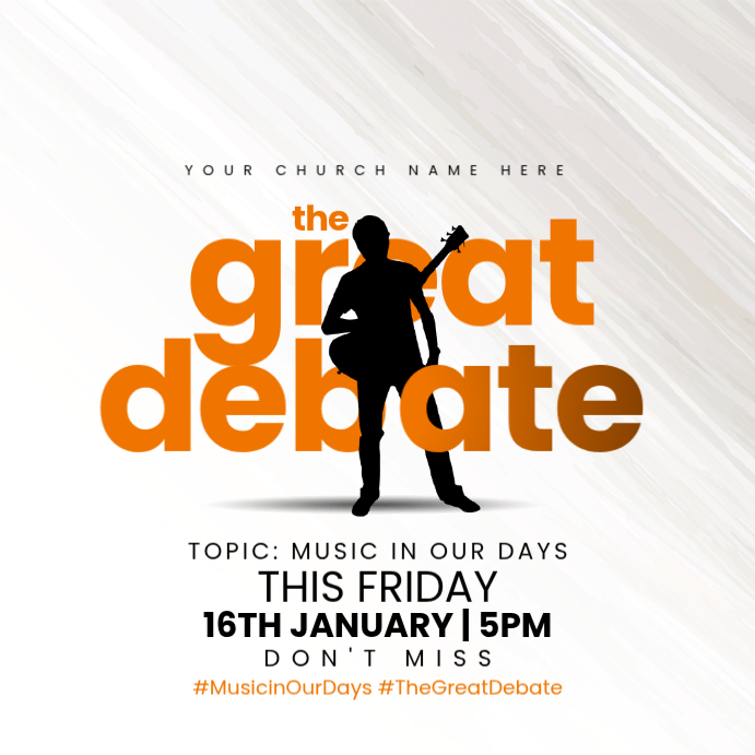 Minimalist High-impact Church Debate Event Instagram Post Template | PosterMyWall