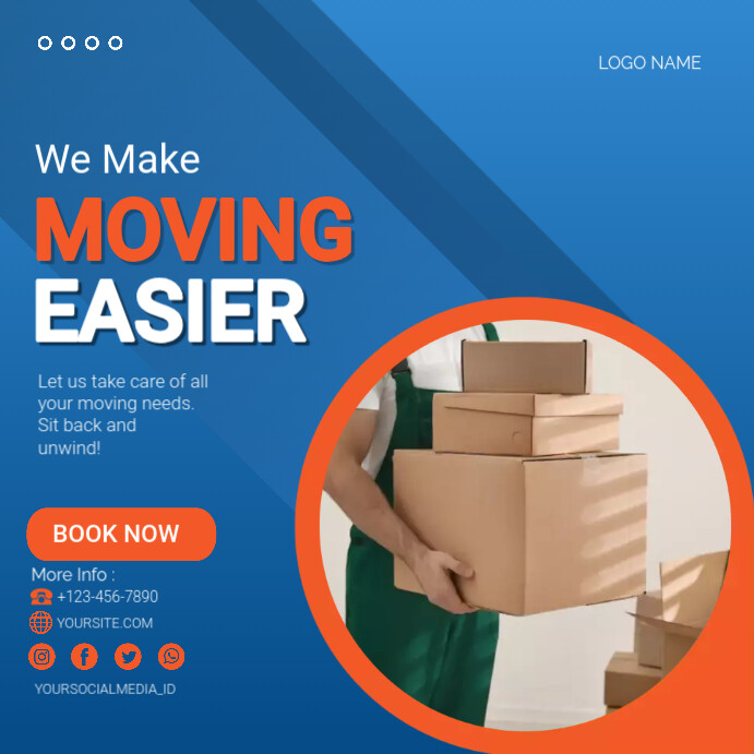 Minimalist Moving Service Instagram Post Template | PosterMyWall