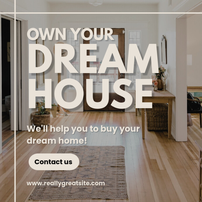 Minimalist Own Dream House Instagram Post Template | PosterMyWall