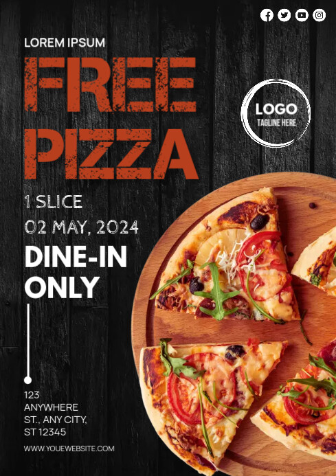 Minimalist Pizza Promotion Flyer Template | PosterMyWall