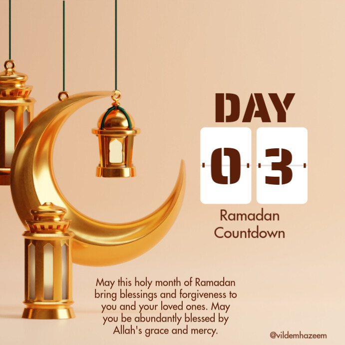 Minimalist Ramadan Countdown Reflection Template | PosterMyWall
