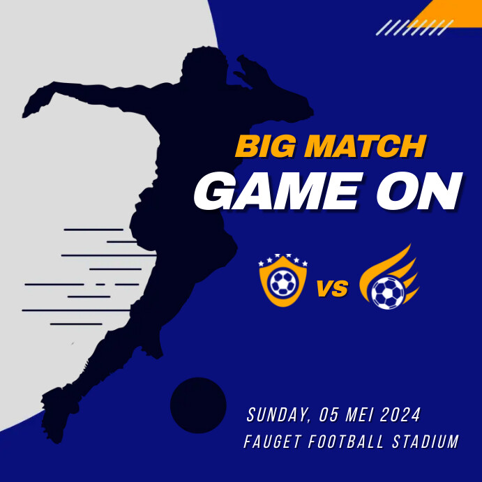 Copy of Minimalist Soccer Big Match Instagram Post | PosterMyWall