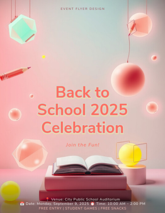 Minimalist Surreal Geometry Flyer for Back-to-School Event Template ...
