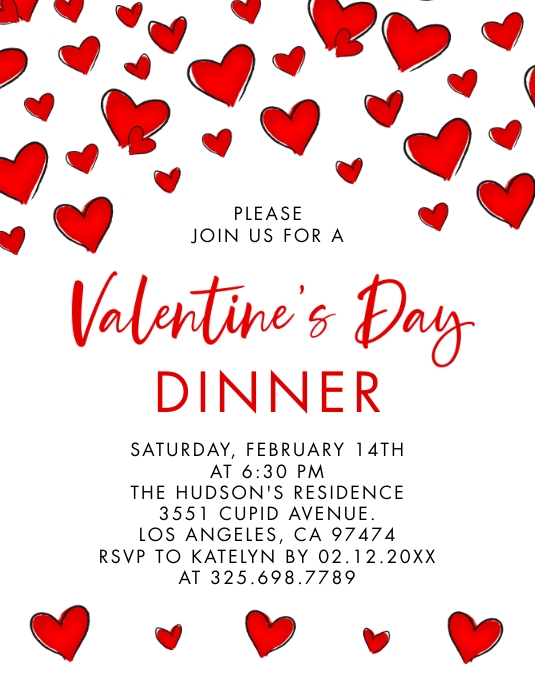 Copy of Minimalist Valentine's Day Dinner Invitation | PosterMyWall