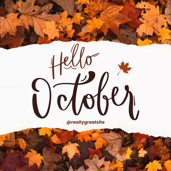 Minimalist Welcome October Instagram Post Template | PosterMyWall