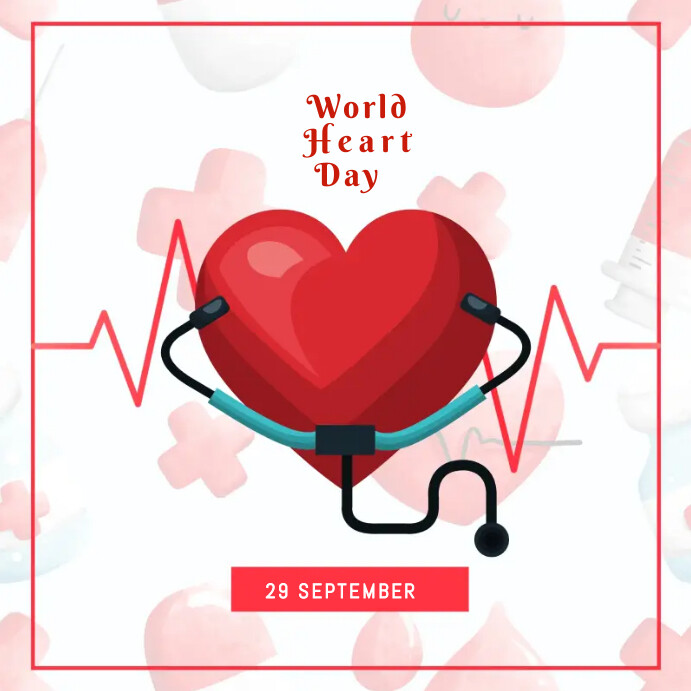 Minimalist World Heart Day Instagram Post Template | PosterMyWall