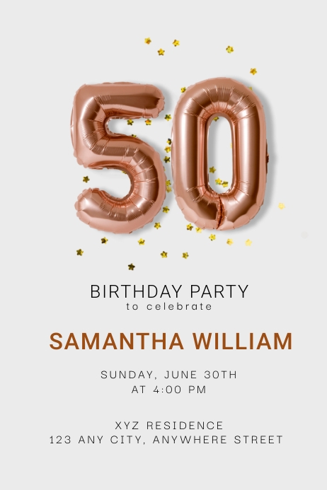 Minimalistic birthday invitation template | PosterMyWall