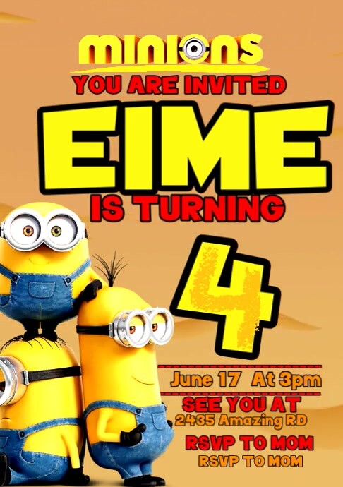 Minions Birthday Theme Template | PosterMyWall