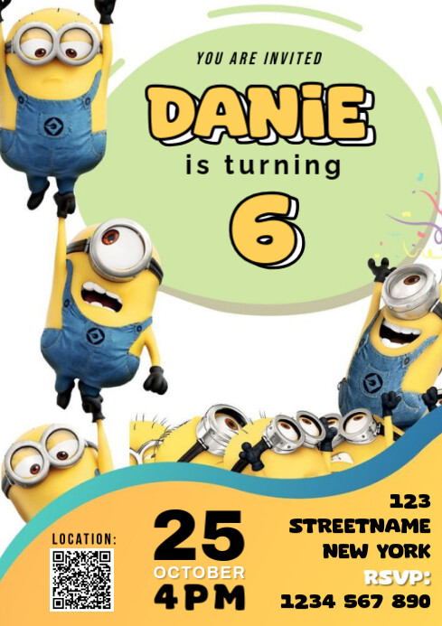 Minions Kids Birthday Template | PosterMyWall