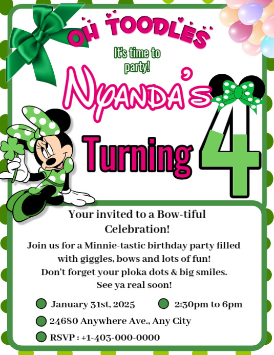 Minnie mouse Birthday Invitation Template | PosterMyWall