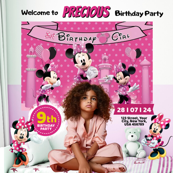 Minnie Mouse Personalized Party Invitations Minnie Mouse Birthday
