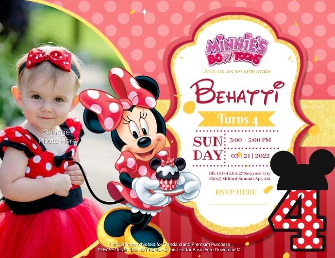 Minnie Mouse Template | PosterMyWall