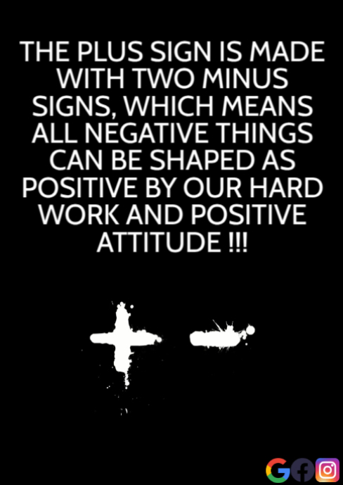 MINUS AND POSITIVE QUOTE TEMPLATE | PosterMyWall