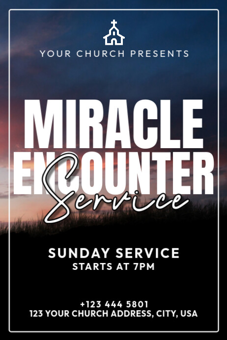 Plantilla de Miracle Encounter Service | PosterMyWall
