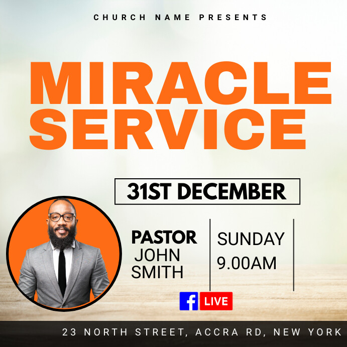 Copy of miracle service, church poster, church flyer | PosterMyWall