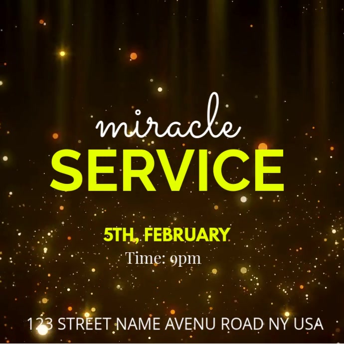 Miracle service church video instagram Template | PosterMyWall