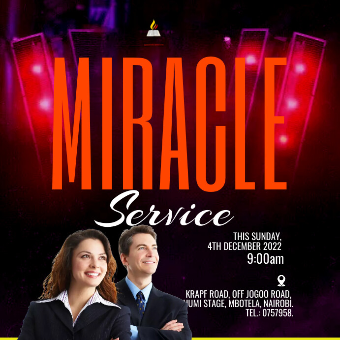 Plantilla de Servicio Milagroso | PosterMyWall